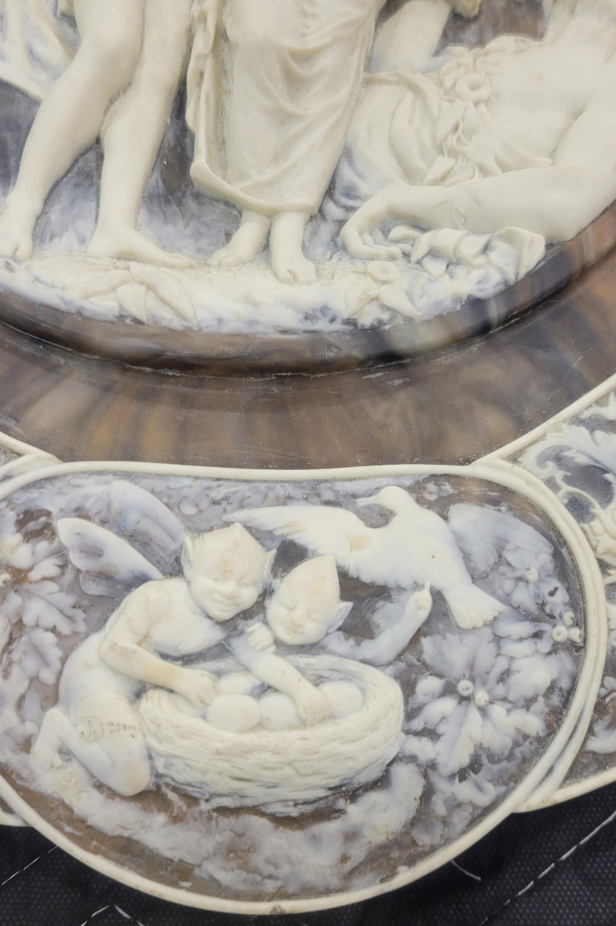 Vintage Incolay Stone Cameo Wall Plaque With Butterfly Wing Fairies ...