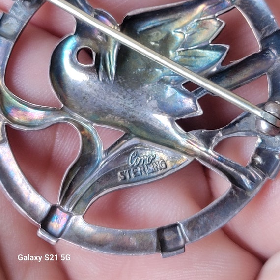 Vintage Coro Heron or Egret Sterling Silver Pin Brooc… - Gem