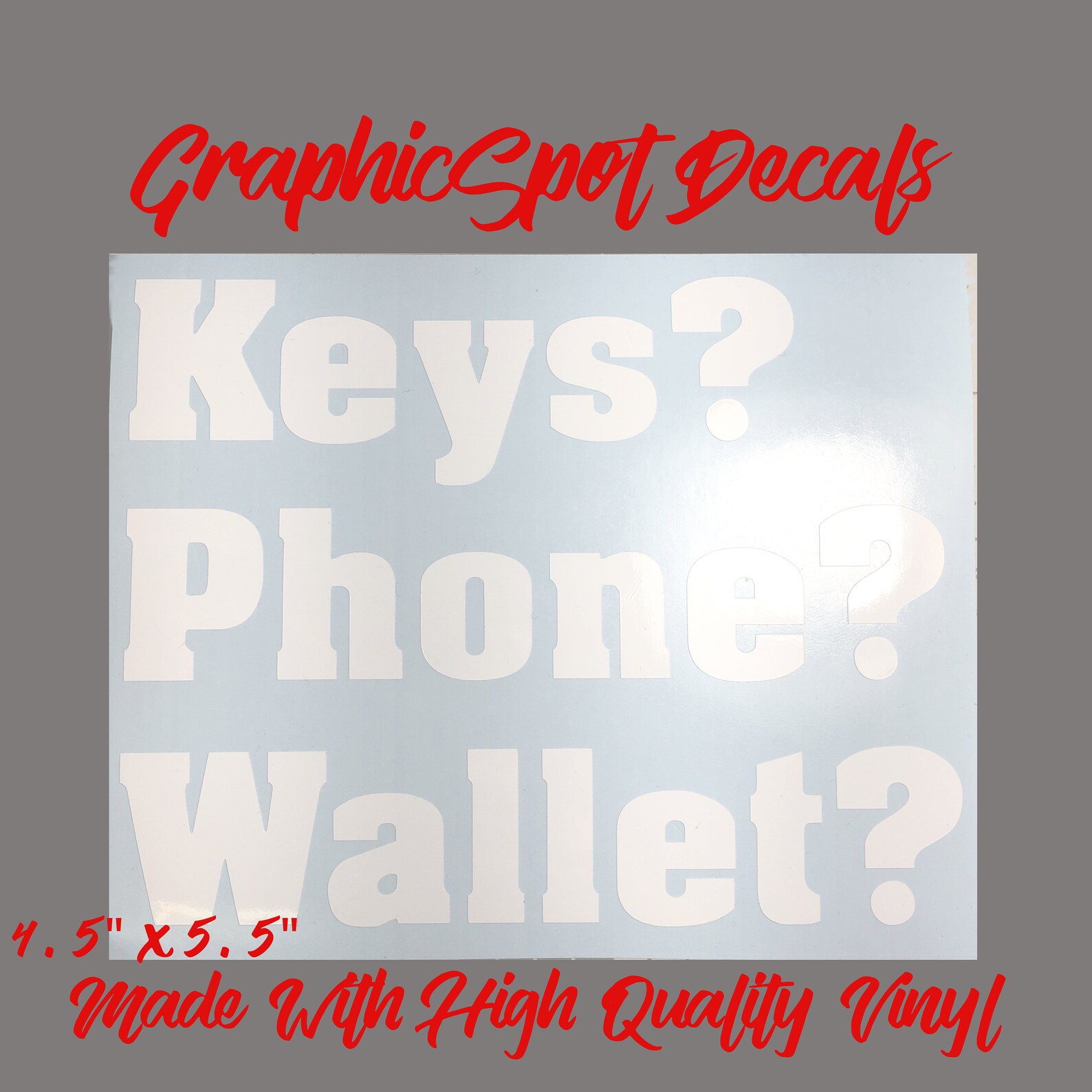 Keys Phone Wallet Decal Reminder Decal | Etsy