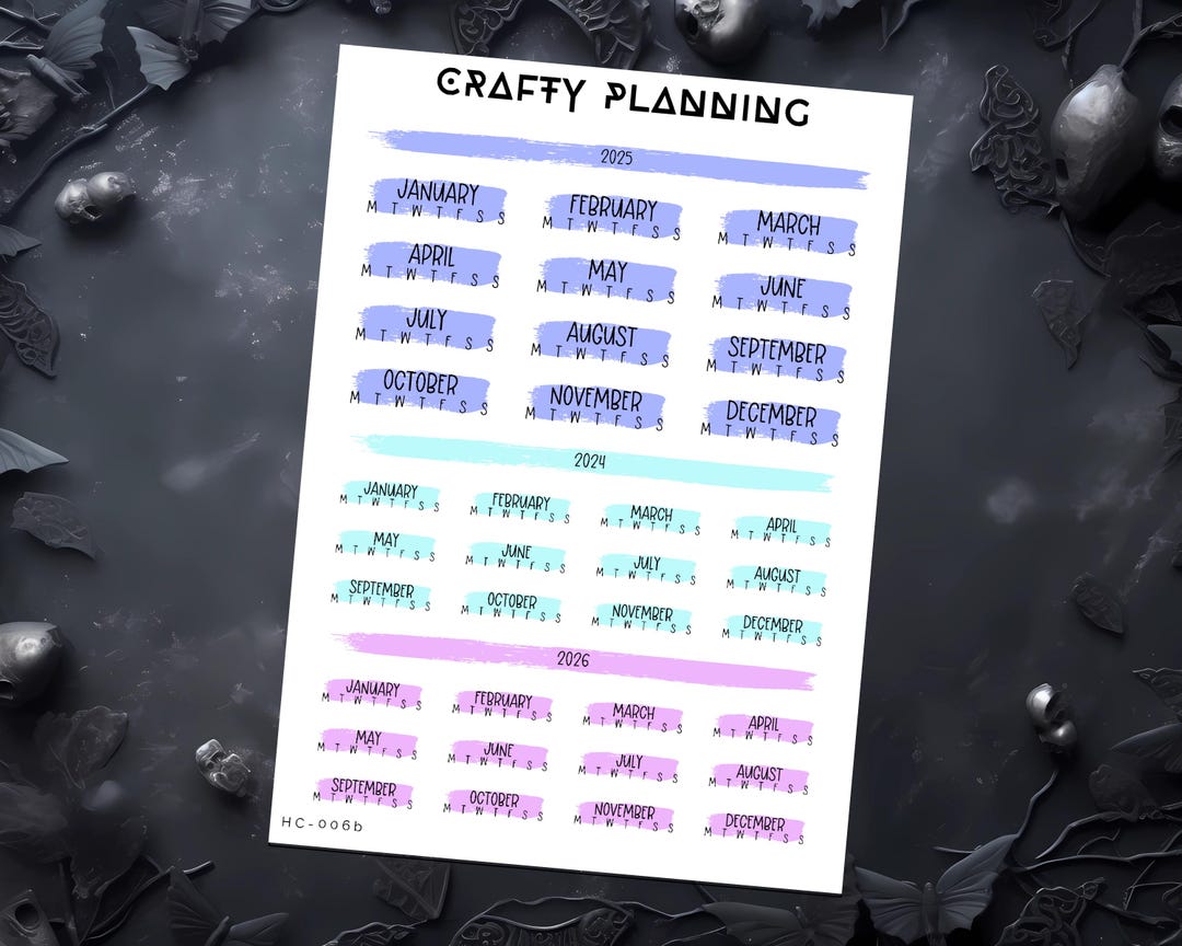 2025 Cousin Year at A Glance Stickers, Hobonichi A5 Cousin, Functional ...