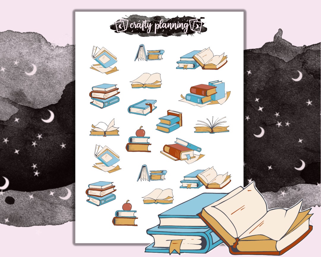 Books Stickers Studying Stickers Reading Stickers Book Club - Etsy UK