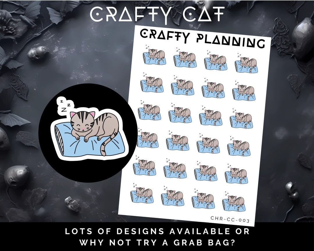 Cat Stickers, Nap Stickers, Sleep Stickers, Lazy Day Stickers ...