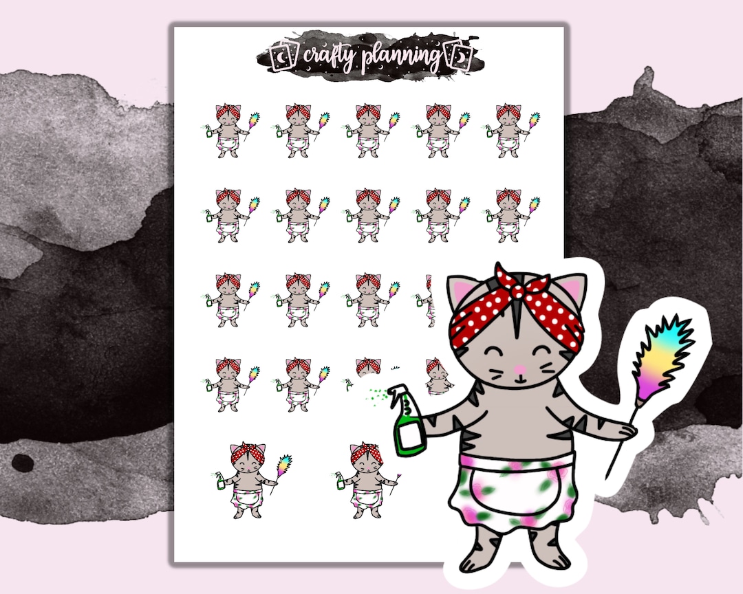 Cleaning Stickers, Cat Stickers, Character Stickers, Planner Stickers ...