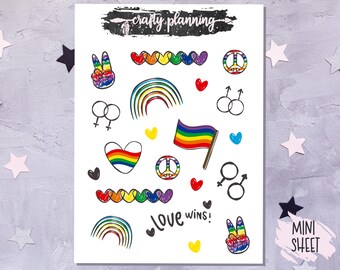 LGBT Digital Planner Stickers Gay Pride Stickers Pre-cropped - Etsy
