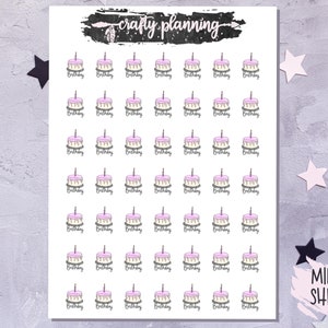 Birthday Stickers Birthday Reminder Birthday Cake Stickers - Etsy