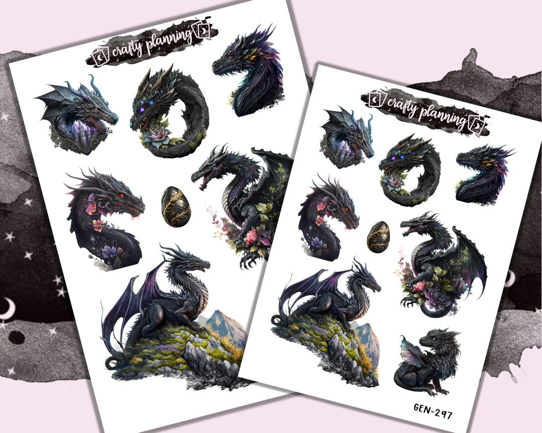 Dragon Stickers, Mythical Creatures, Fantasy Stickers, Gothic Stickers ...