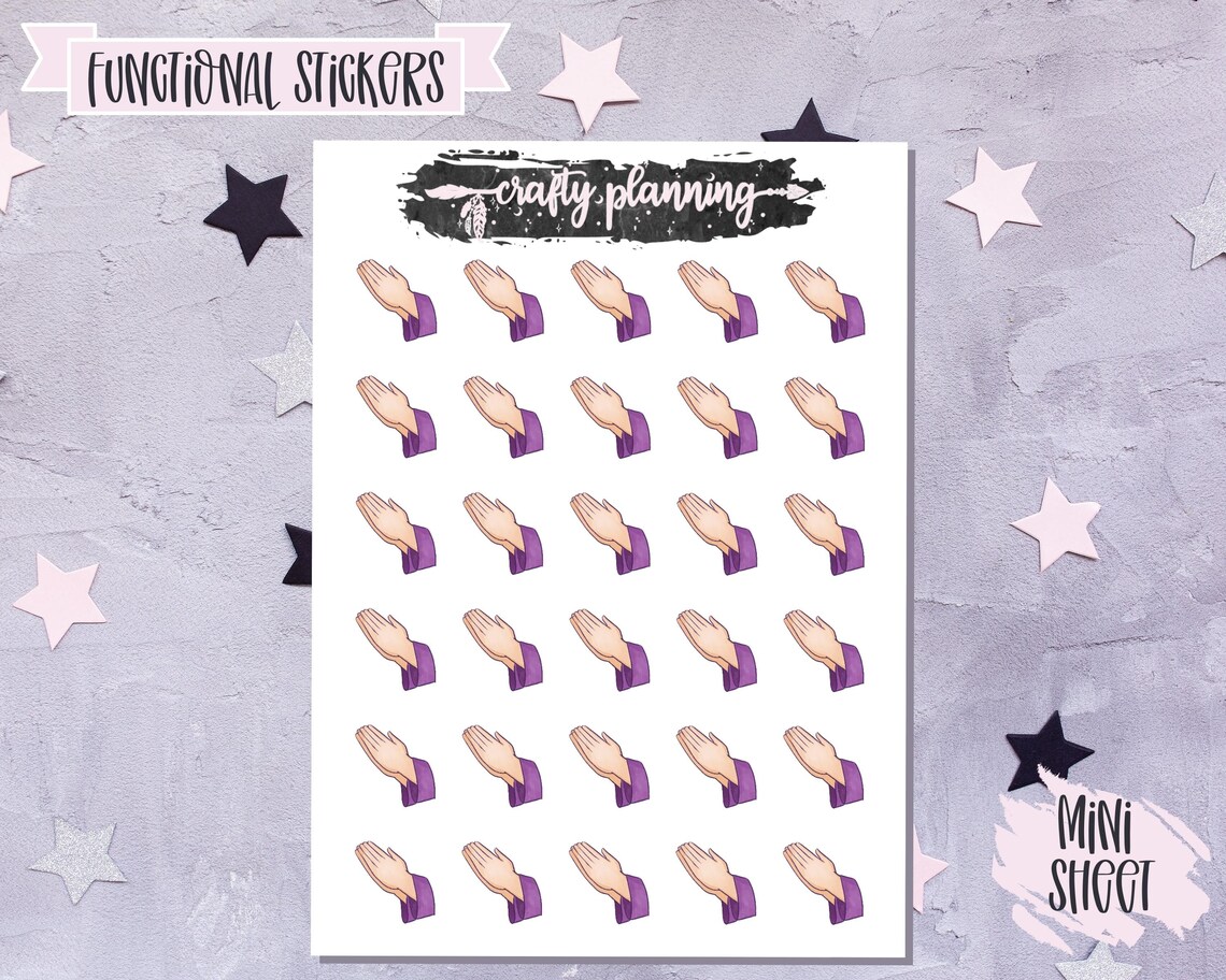 Praying Hand Sticker Prayer Stickers Religious Stickers - Etsy