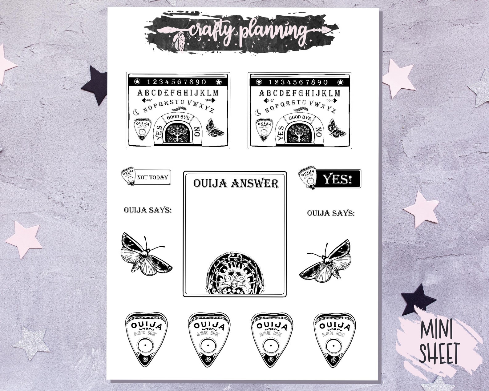 Ouija Stickers Ouija Board Halloween Planner Stickers - Etsy