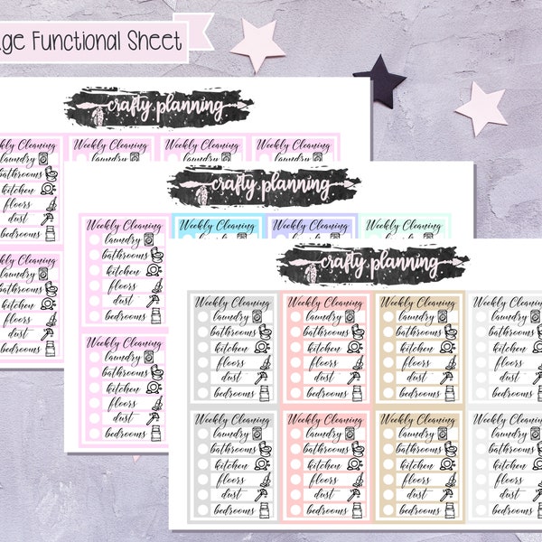 Cleaning Planner Stickers - Etsy