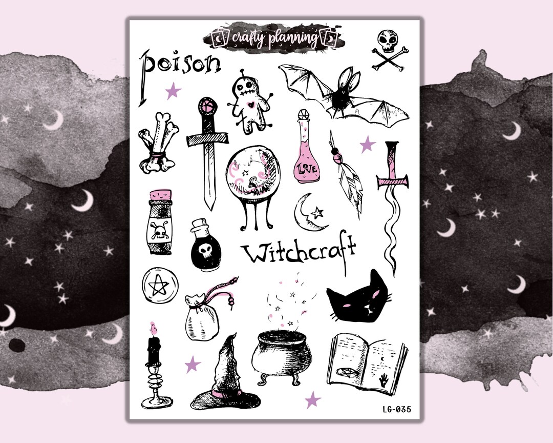 Witchy Sticker Sheet Planner Stickers Witchy Stickers - Etsy UK