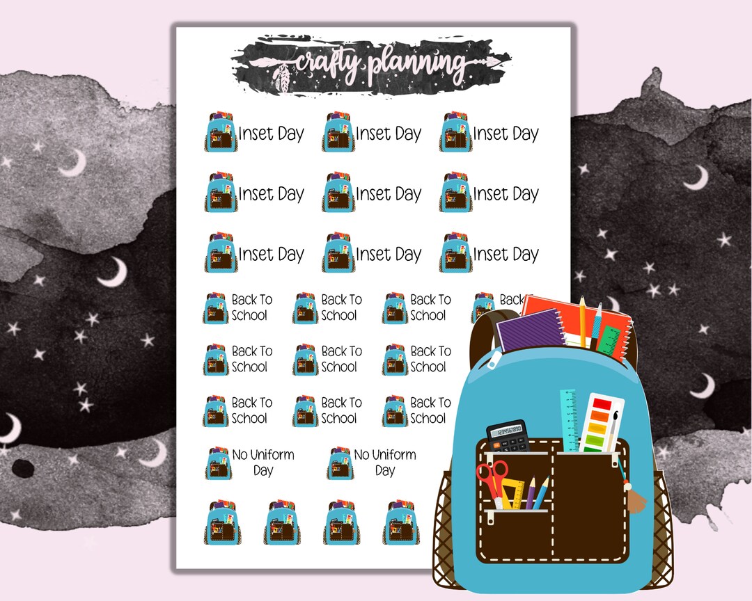 School Stickers, Planner Stickers, Back to School Sticker, Backpack ...