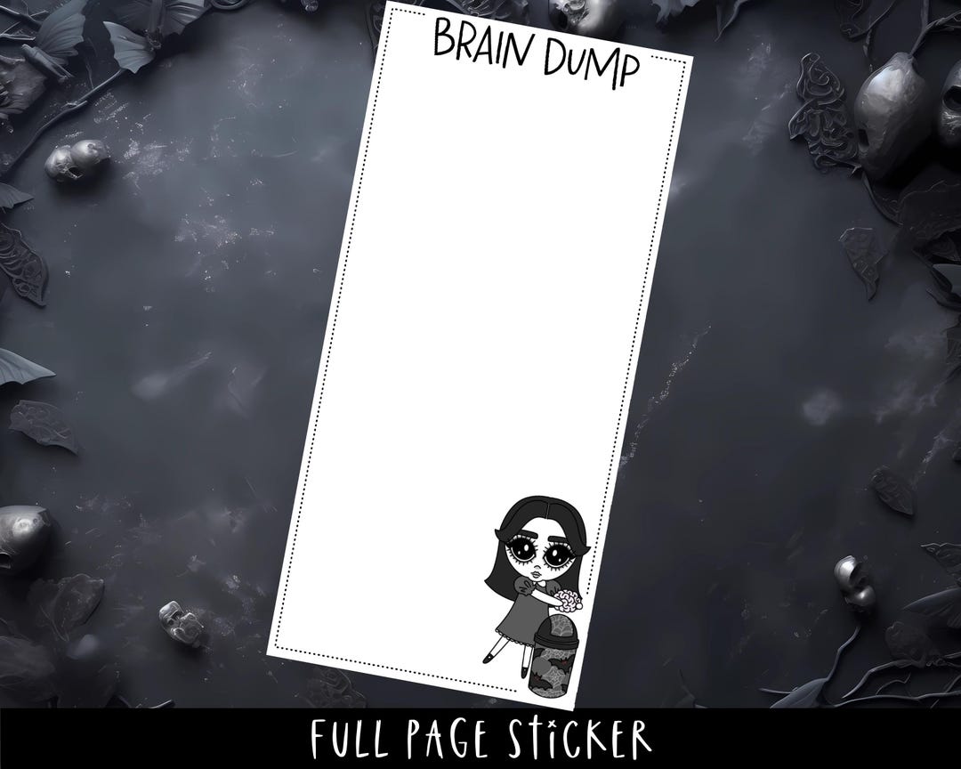 Brain Dump, Full Page Sticker, Mental Health Stickers, Weeks Planner ...