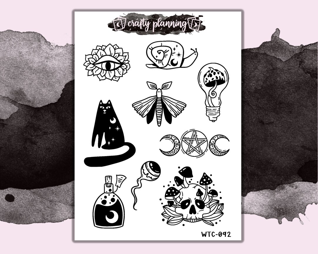 Gothic Stickers Goth Stickers Witchy Stickers Witchcraft - Etsy