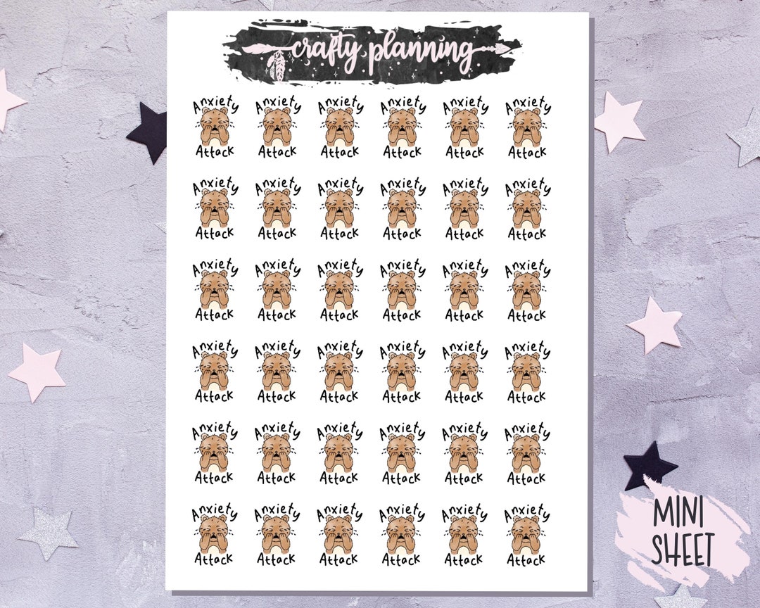 Anxiety Stickers, Anxiety Attack Stickers, Panic Attack Stickers, Hand ...