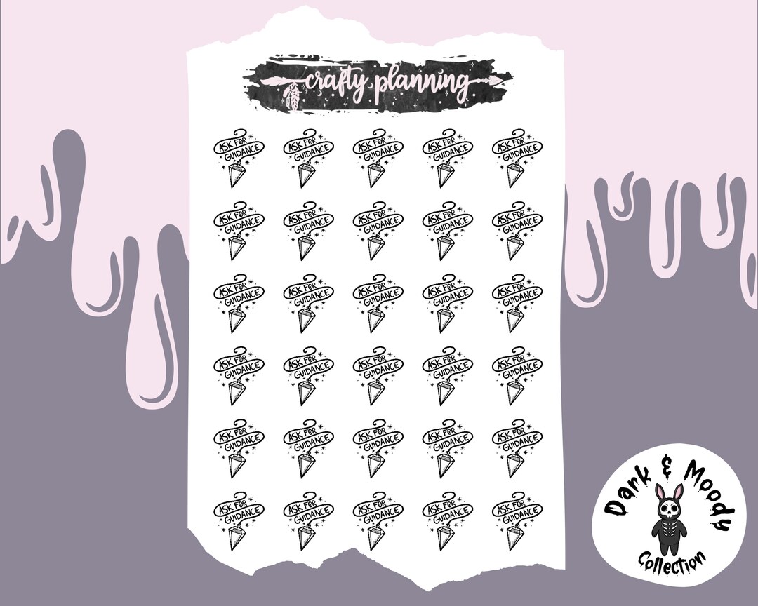 Crystal Dowsing Monochrome Stickers Ask for Guidance Witchcraft ...