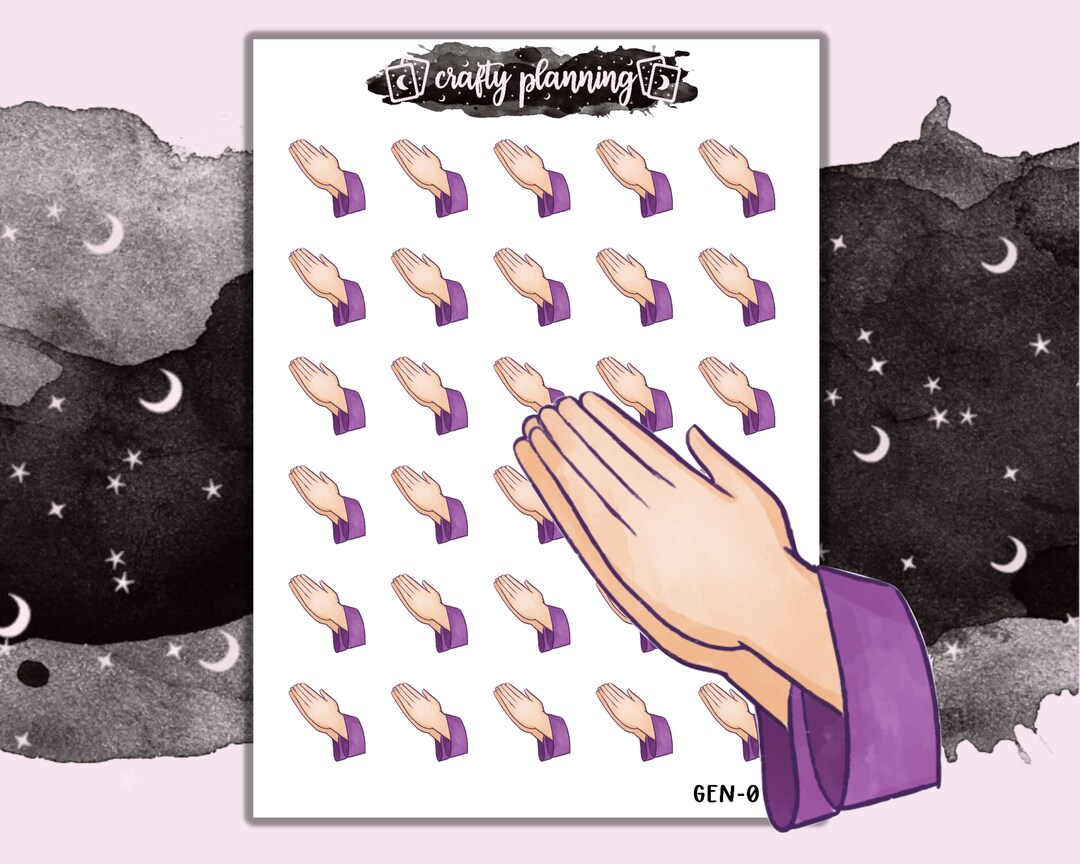 Praying Hand Sticker Prayer Stickers Religious Stickers - Etsy
