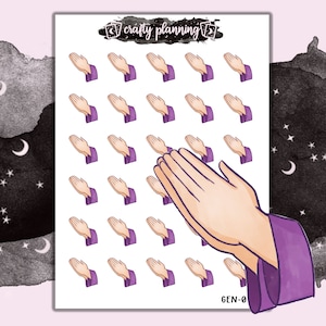 Praying Hand Sticker, Prayer Stickers, Religious Stickers, Planner ...