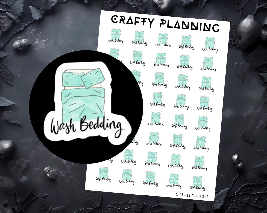 Wash Bedding Stickers, Planner Icons, Icon Stickers, Planner Stickers ...