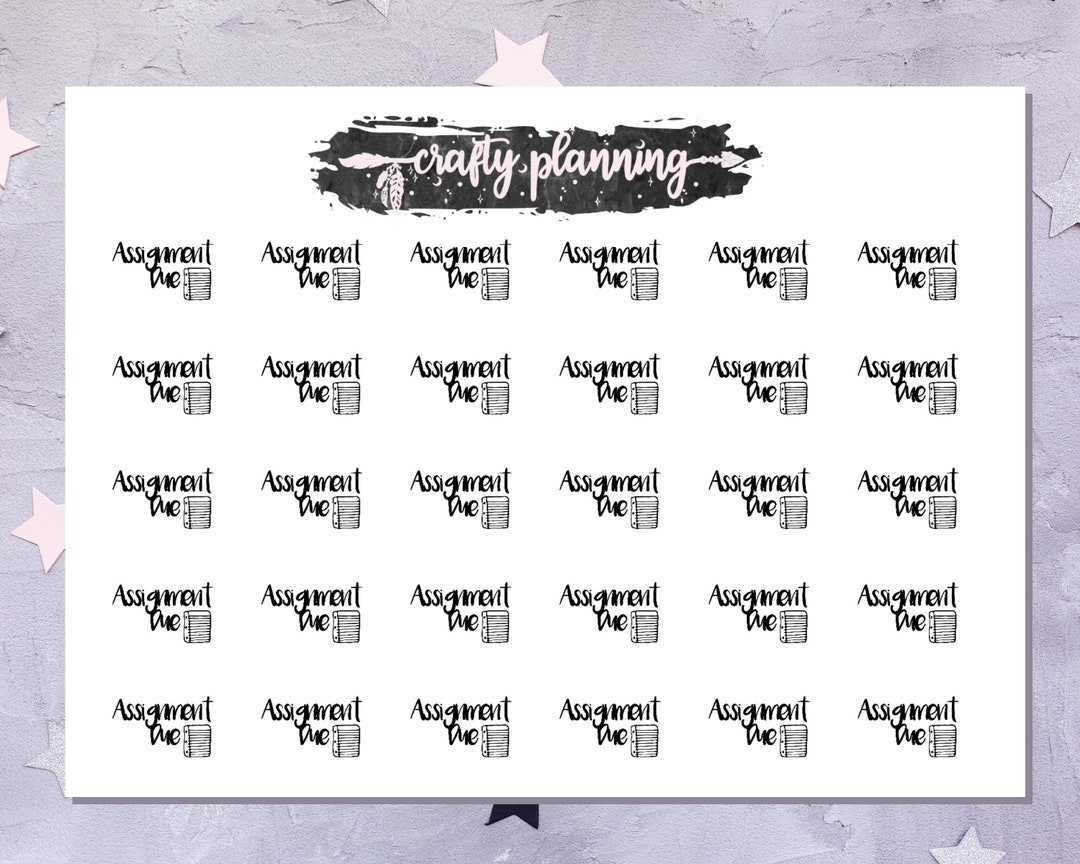 Assignment Due, Study Stickers, Planner Stickers, School Stickers ...