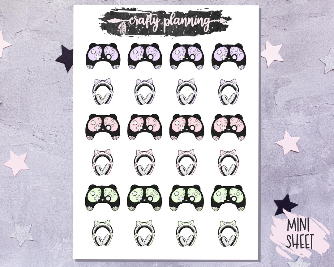 Gothic Gamer Girl Stickers, Gamer Stickers, Pastel Goth Stickers, Game ...