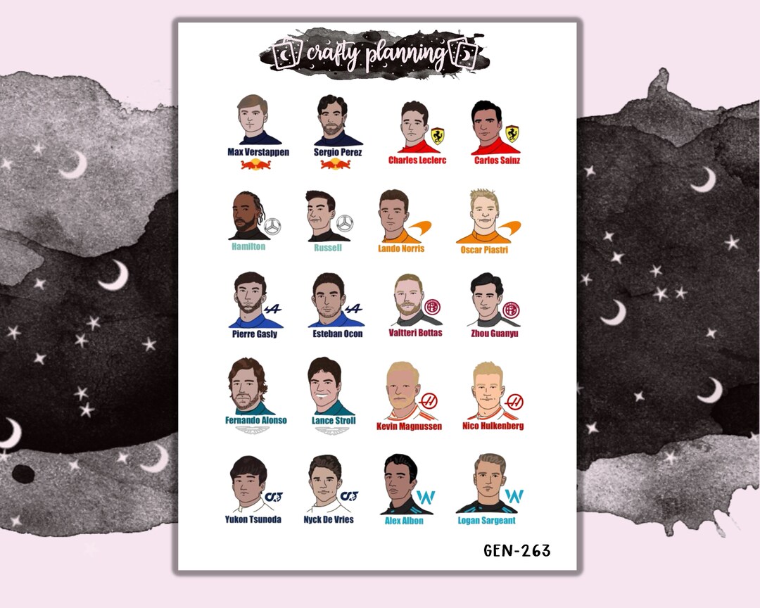 Formula One Stickers, F1 Stickers, Racing Sticker, Grand Prix Stickers ...