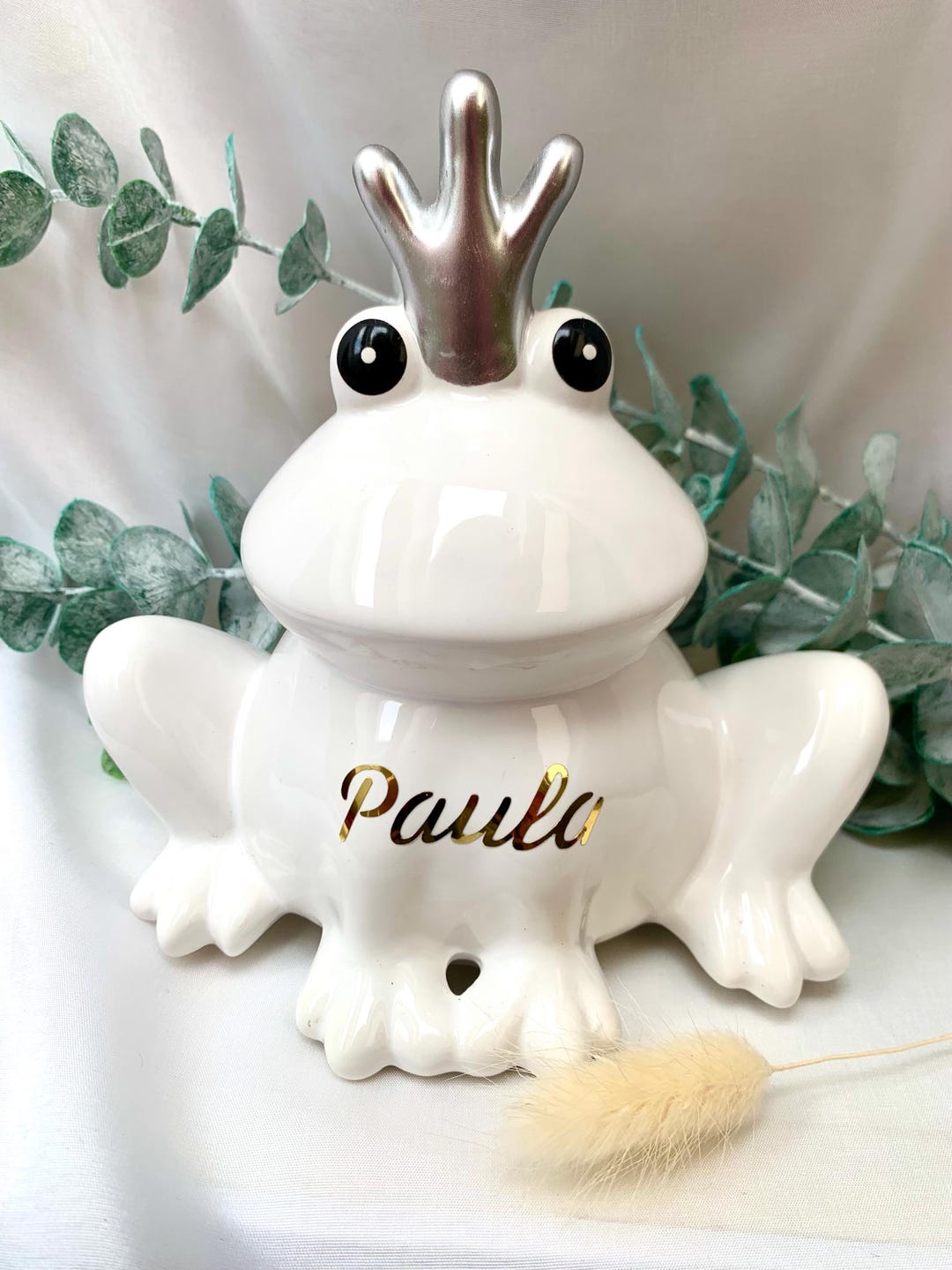 Funny Frog Prince Money Box With Name, Piggy Bank With Name, Money Box ...