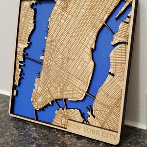New York City Lasercut Map | Etsy
