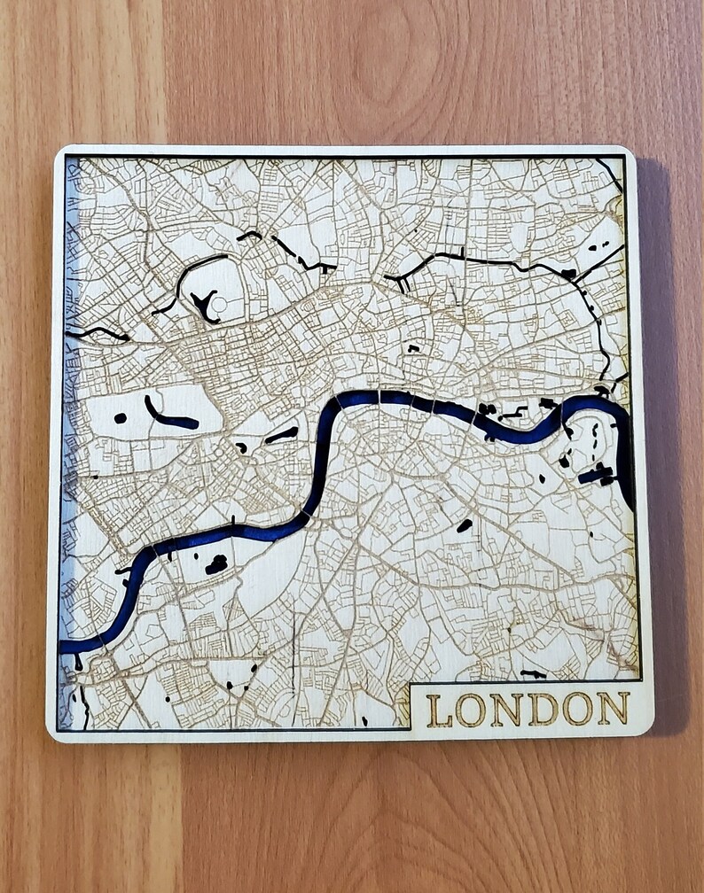 London Lasercut Map - Etsy