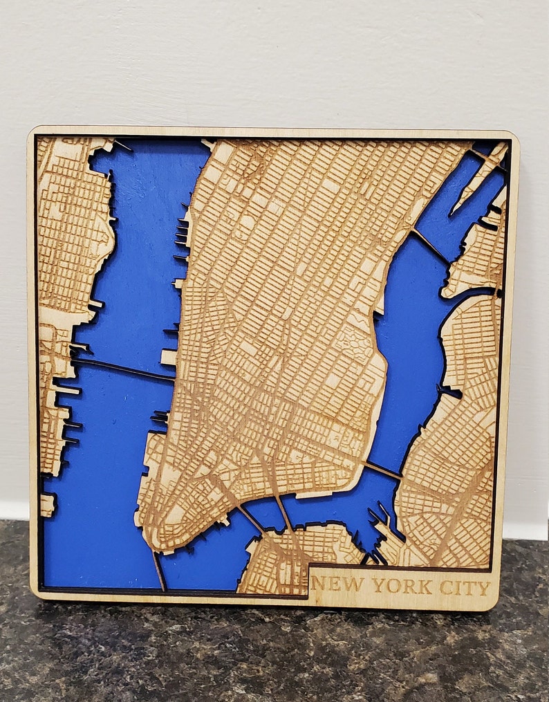 New York City Lasercut Map | Etsy