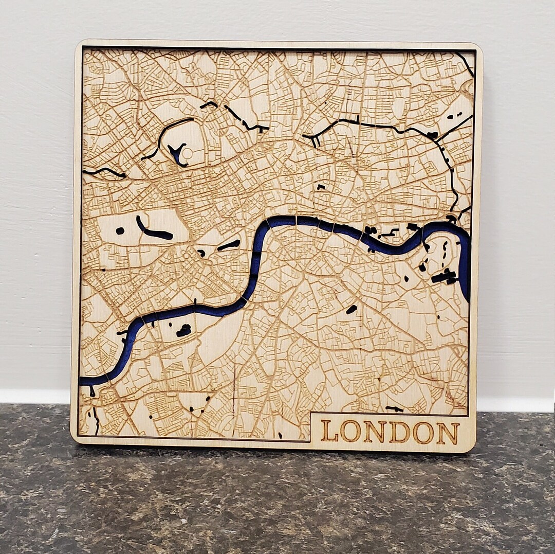 London Lasercut Map - Etsy