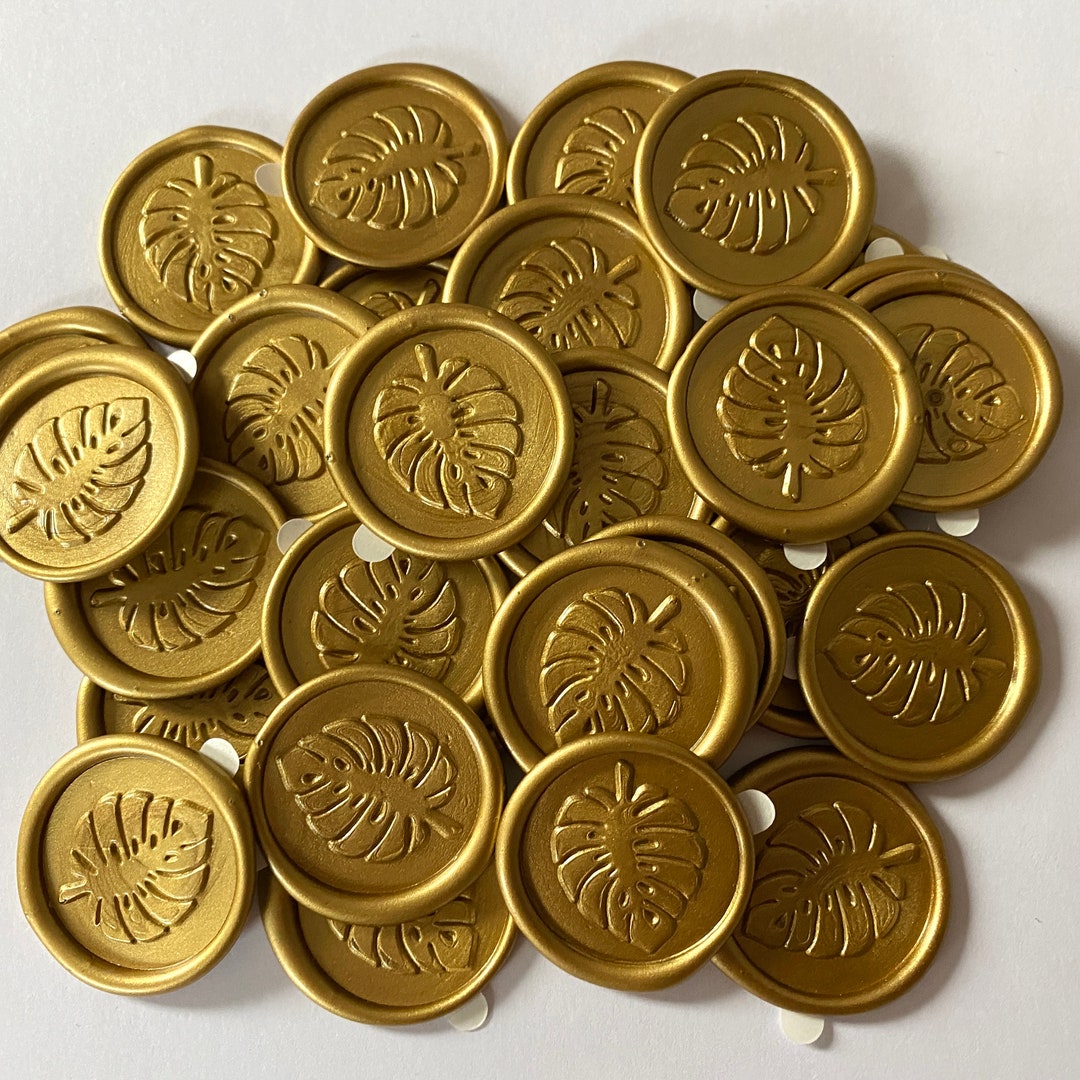 Monstera/tropical Leaf Wax Seal - Ready Made With Self-adhesive Backing ...