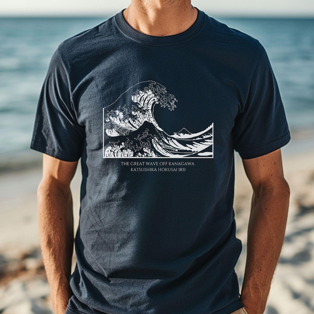 The Great Wave Tshirt, Hokusai Shirt, Surfing T-shirt, Surfer Gift ...
