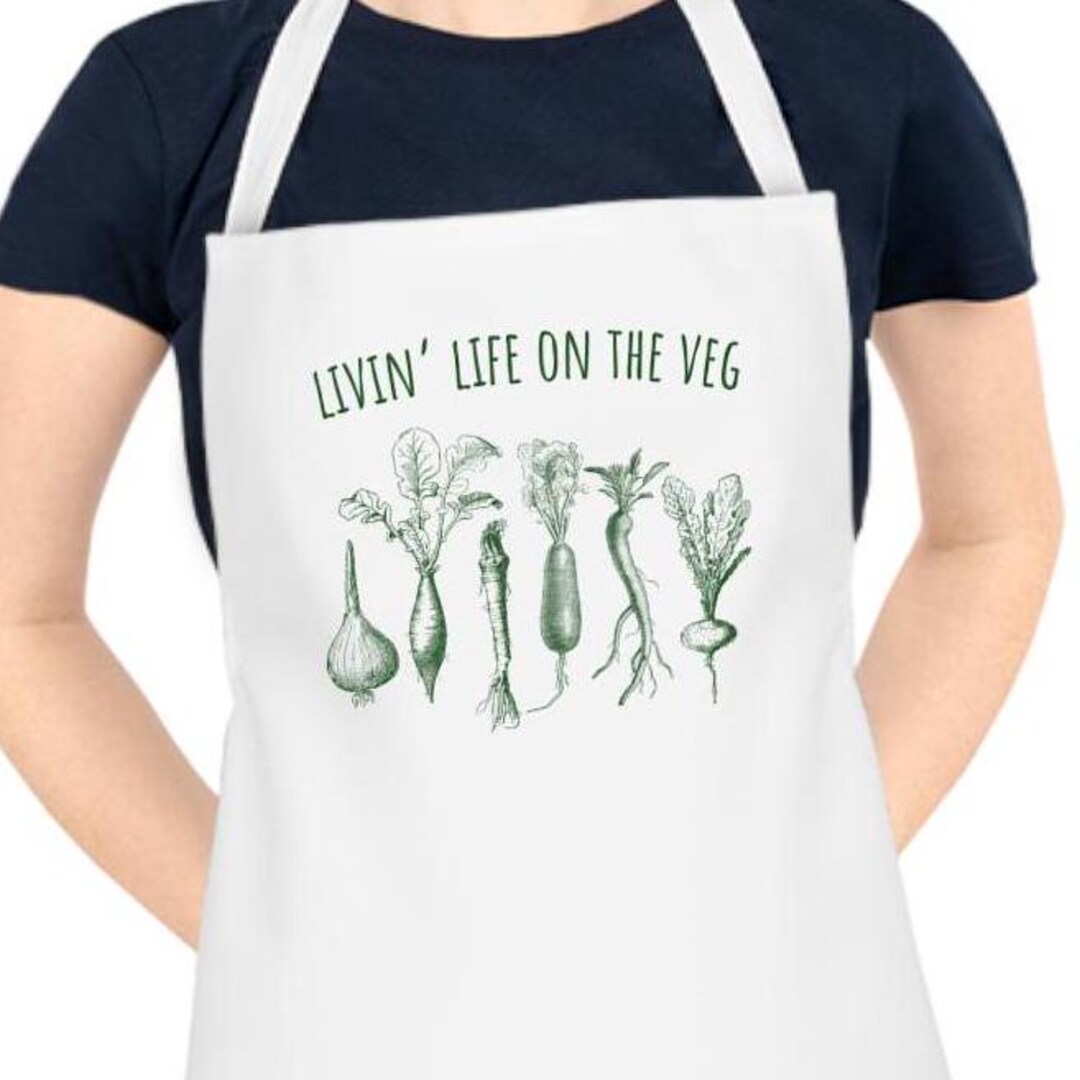 Livin' Life on the Veg Apron, Vegan Apron, Perfect for Plant Based ...