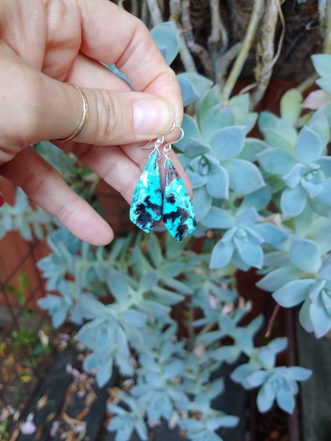 Unique Azurite Earrings. Available in Sterling Silver, Gold and Rose ...