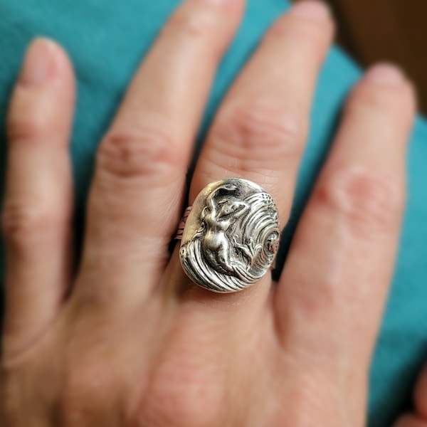 Silver Mermaid Ring - Etsy