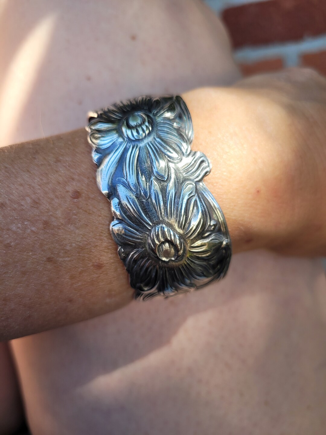 Art Nouveau Frank Morrow Repousse Sterling Silver Cuff Bracelet ...