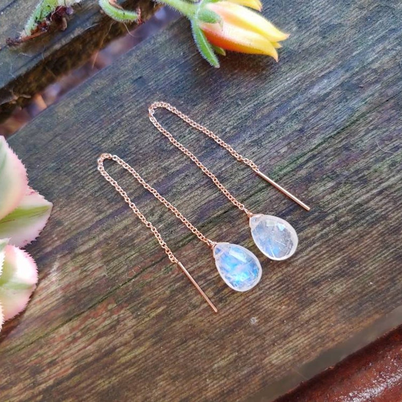 Threader Earrings Gold - Etsy