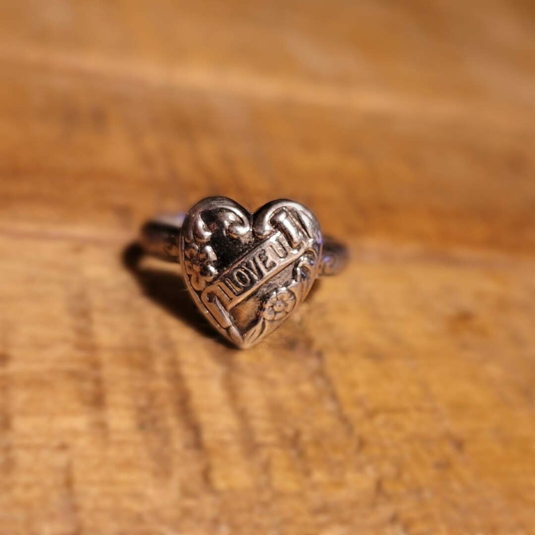 I Love You Ring. Sweet Sterling Silver Heart Ring. Friendship - Etsy