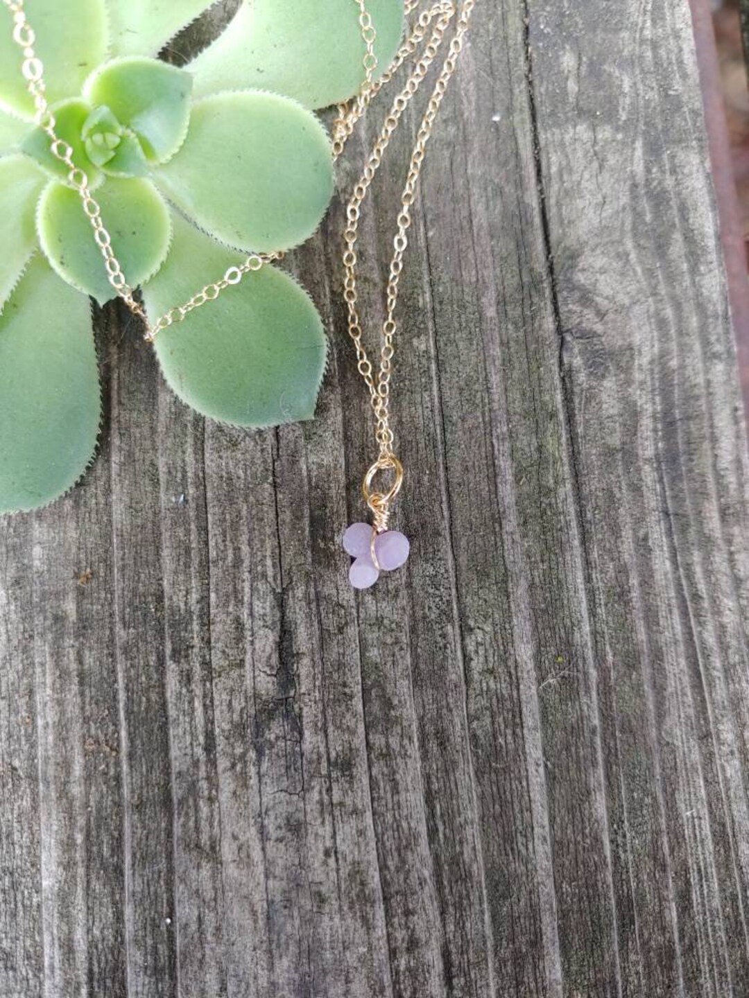 Ultra Dainty Grape Agate Clusters Pendant Necklace. Silver, Gold or ...