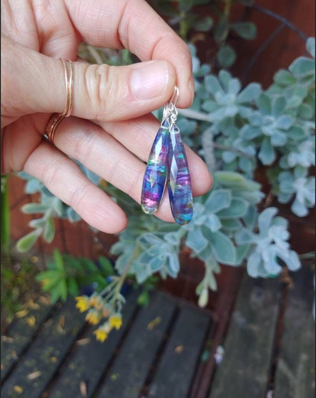 Abalone Quartz Earrings. Silver Gold and Rose Gold Filled Available - Etsy