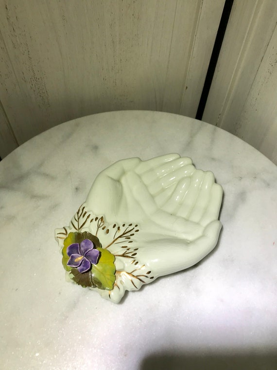 vintage ring dish hand - Gem