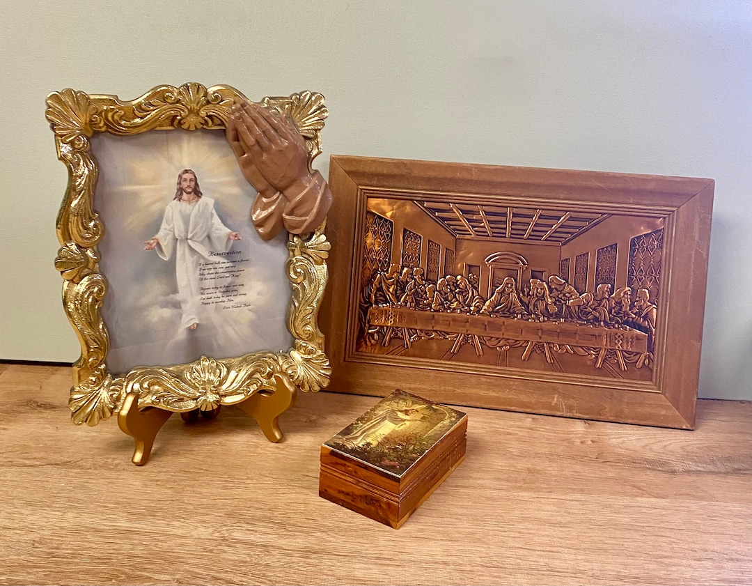 Vintage Religious, Religious Wall Art, Brass Religious, Stamped Press ...