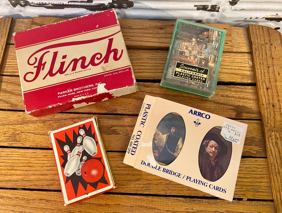 Vintage Playing Cards, Vintage Card Game, Flinch Card Game, Vintage ...