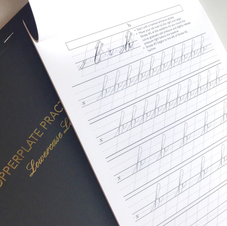 Lowercase Letters Logos Calligraphy Copperplate Practice Pad Version 2 ...