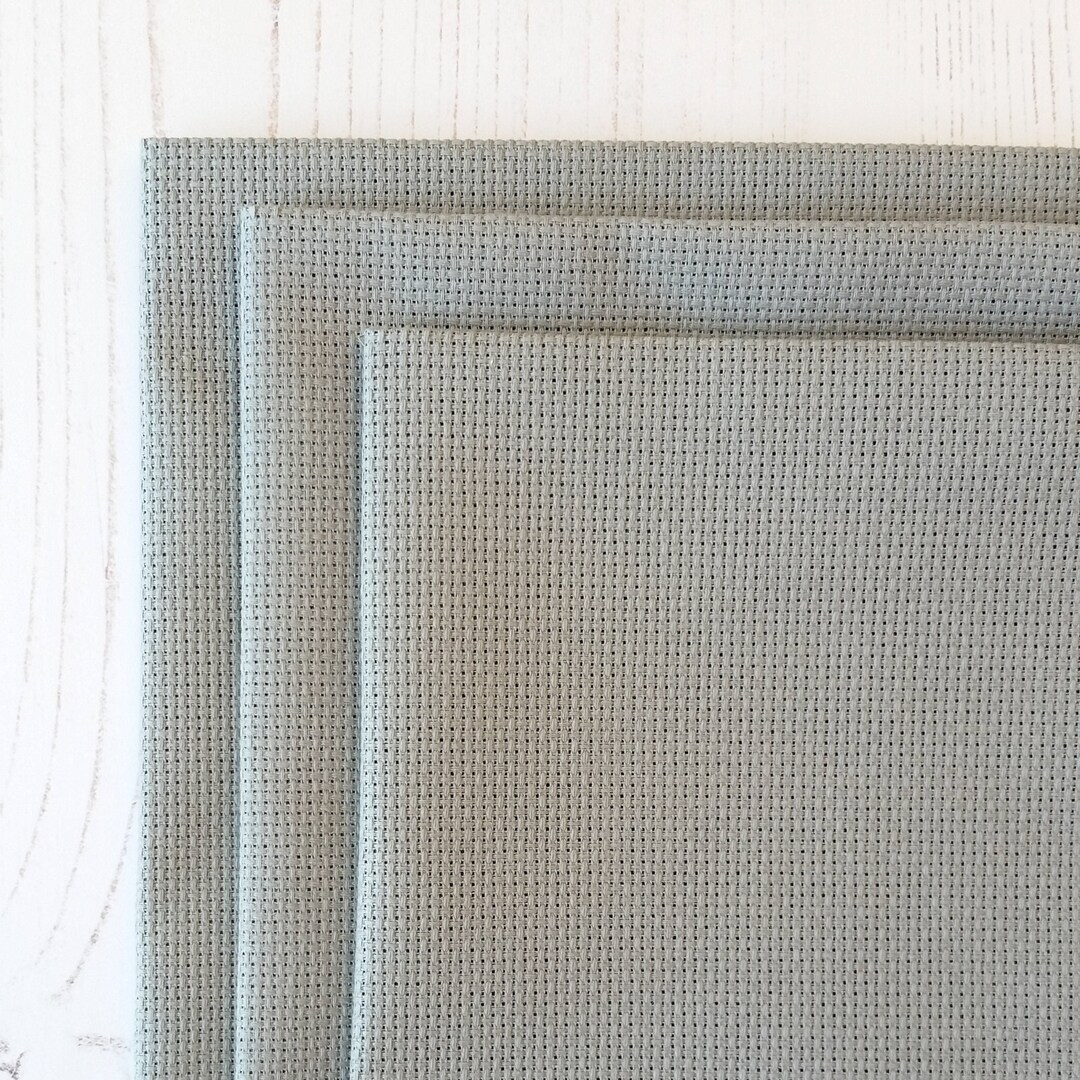 AIDA 16 Count Smokey Pearl | Cross Stitch Fabric, 16ct Steel Gray Aida ...