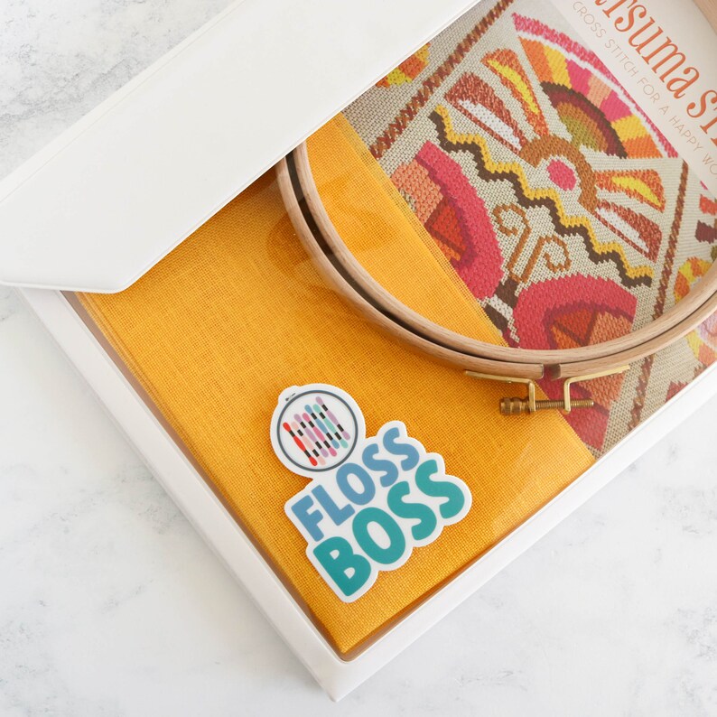 Stitchy Stickers Floss Boss Cross Stitch Sticker | Etsy