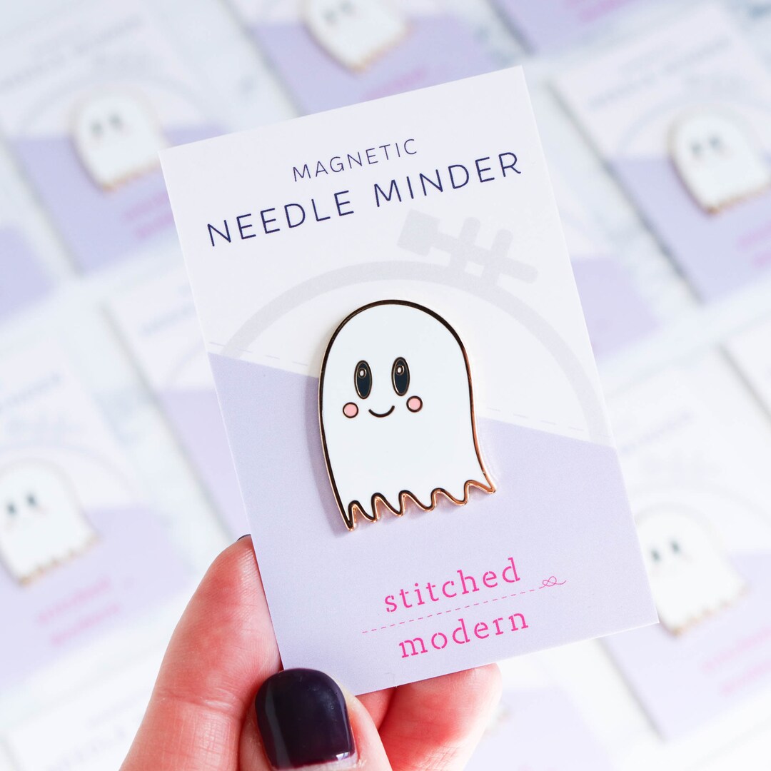 Kawaii Ghost Needle Minder, Halloween Needle Nanny, Magnetic Needle Minder for Cross Stitch and ...