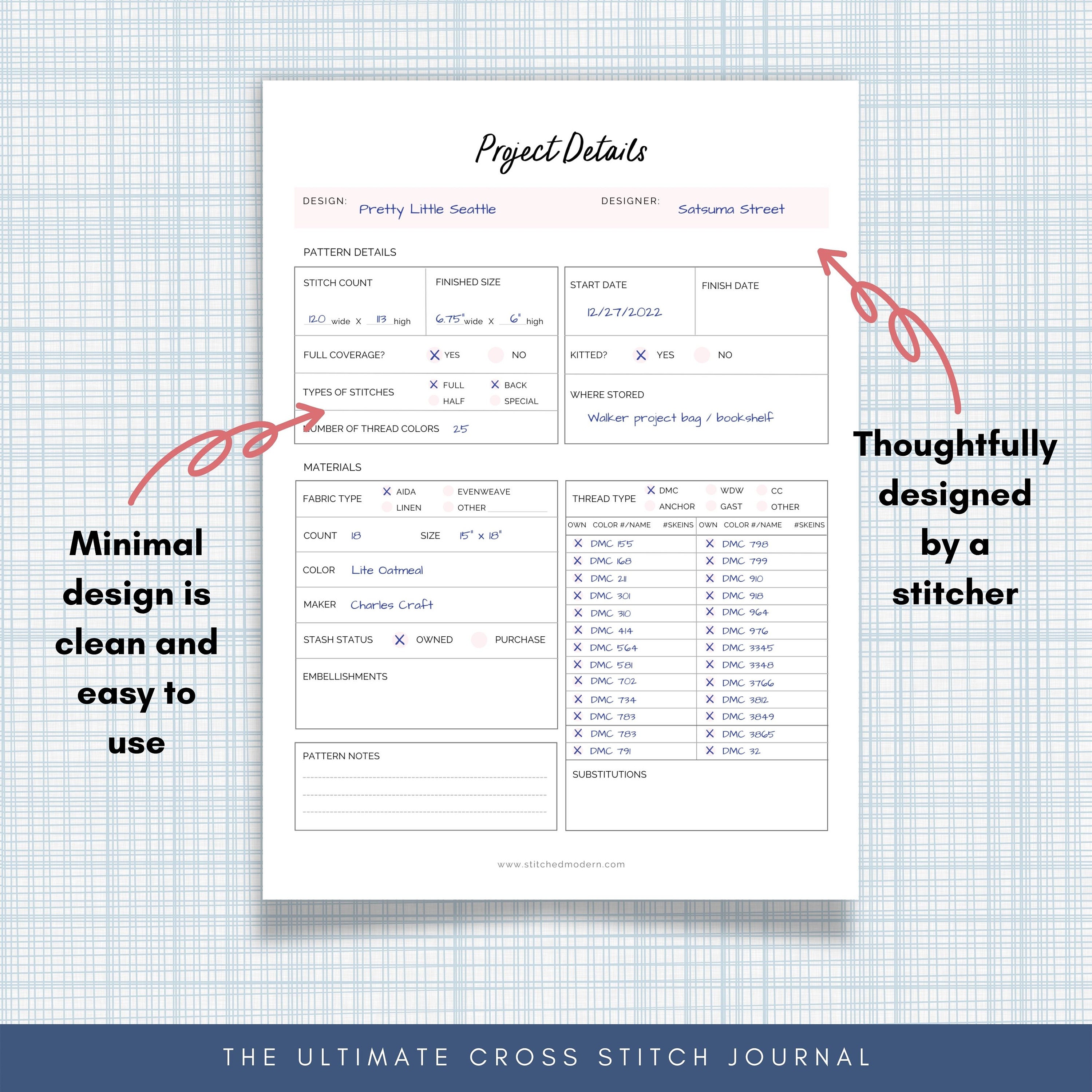 Ultimate Cross Stitch Planner - UNDATED Version | Printable Cross ...