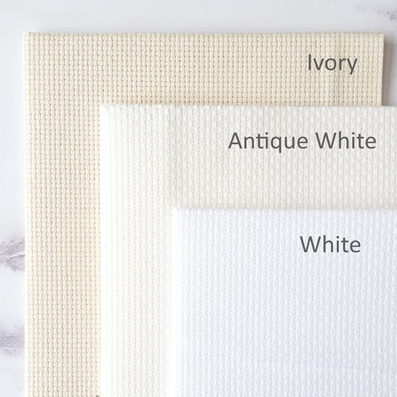 AIDA 14 Count White Fabric | Cross Stitch Fabric, 14ct True White Aida ...