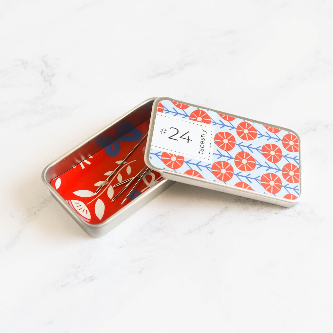 Magnetic Slide-top Needle Storage Tin With Needles | Cross Stitch ...